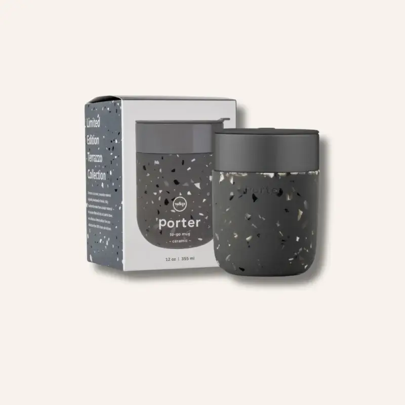 Luxury Ceramic + Silicone-Wrapped Coffee Mug, 355ml - Reusetarian